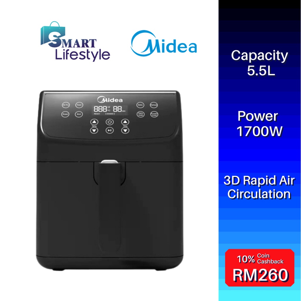 Midea Air Fryer (5.5L) MAF-D55A | Shopee Malaysia
