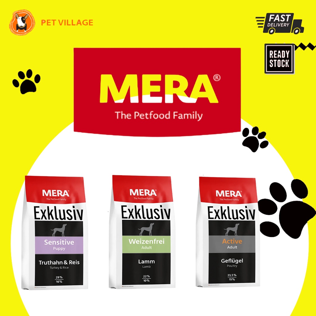 MERA EXKLUSIV Sensitive Puppy/Adult Turkey & Rice/Active Adult Poultry ...