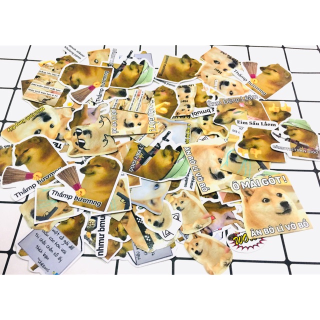 Cheems stickers 10-50 pieces of peel-and-stick silk pressing, shiba ...