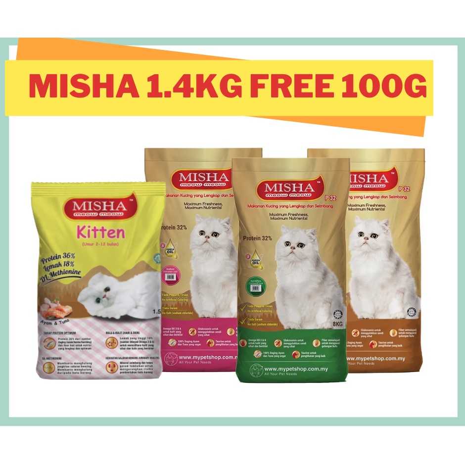 Misha 1.5kg Cat Food Misha Makanan Kucing Misha Cat Food 1.5kg Makanan ...