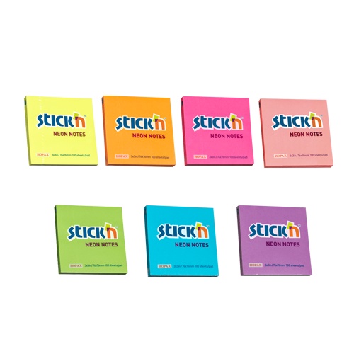 Hopax- Stick'n Neon Notes 3" X 3" (Random Colour) | Shopee Malaysia