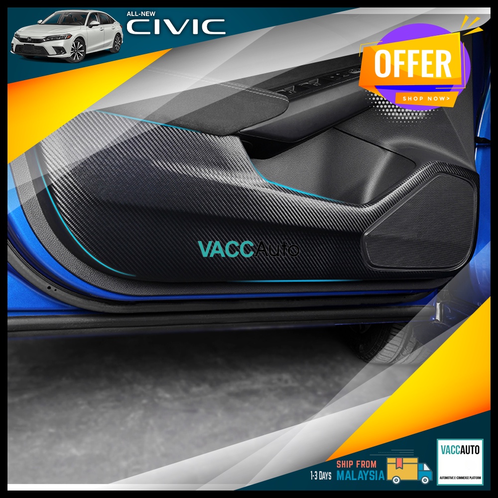 Honda Civic FE 2022 - 2026 Door Panel Carbon Sticker Protector FE 11th ...