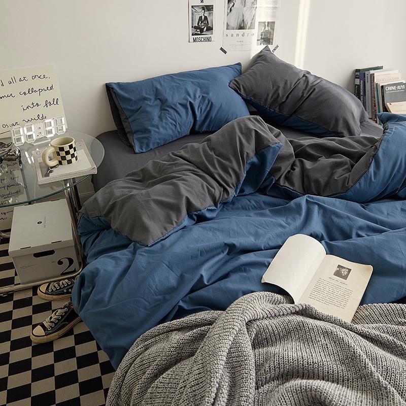 4 In 1 Bed Sheet Set Queen King Size Milky White Color Bed Sheet Set