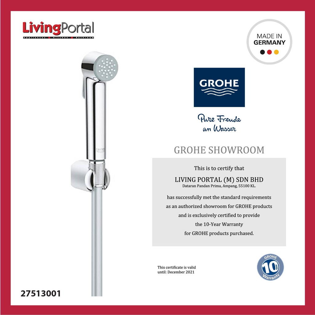 GROHE Tempesta F Trigger Spray 30 Wall holder set 1 spray - 27513001 ...