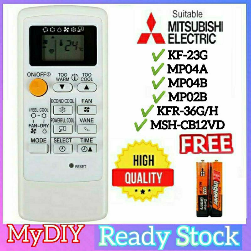 💥MITSUBISHI💥AirCond Remote Control for Mitsubishi Replacement MP04B MP02B KFR-36G/H MSH-CB12VD ...