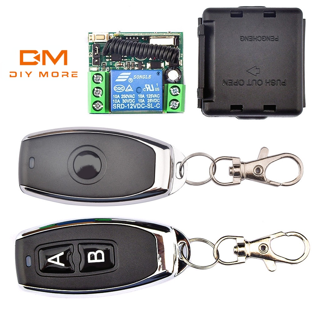 DIYMORE DC12V 10A Relay 433Mhz Wireless RF Remote Control Switch ...