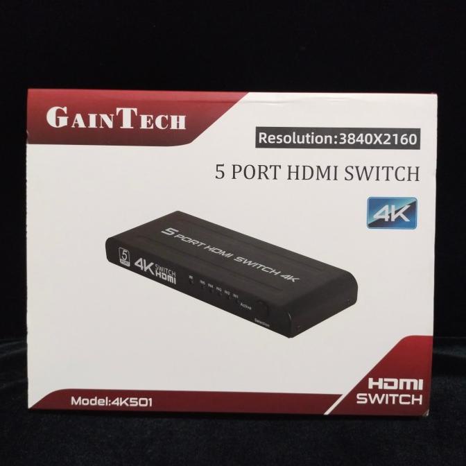 Hdmi Switch 5x1 Gaintech+Adapter/Switcher 1-5 Port+Remote 5port ...