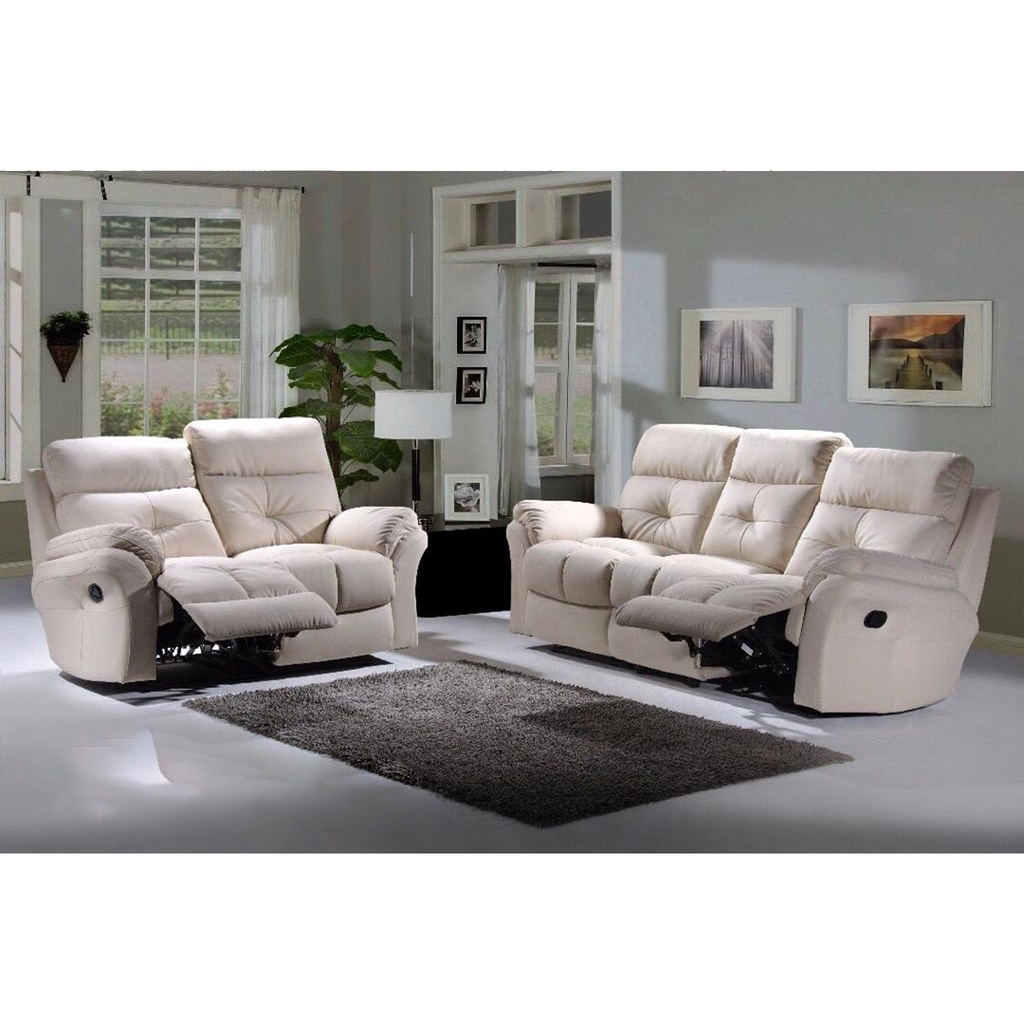 SET OF 3 ADJUSTABLE SOFA / 123 SEATER WHITE SOFA SET / LIVING ROOM SOFA ...