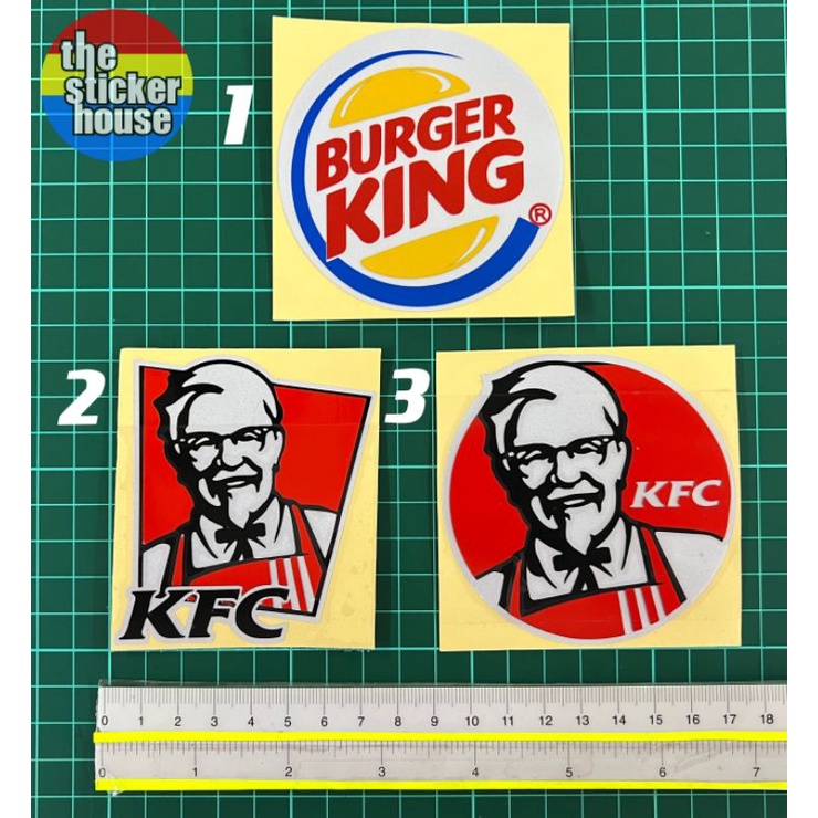 BURGER KING / KFC STICKER CUTTING OVERLAPPING REFLECTIVE | Shopee Malaysia