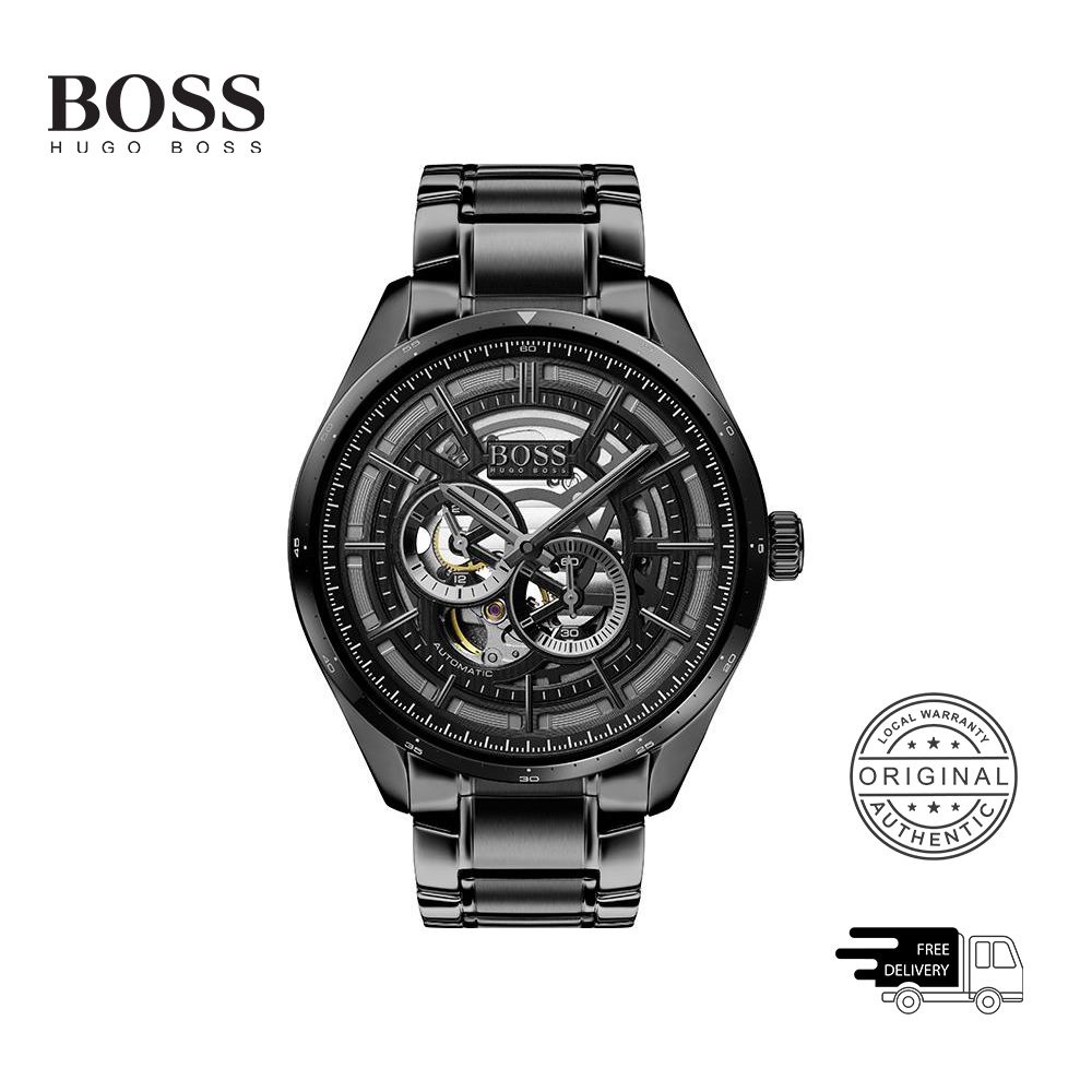 Boss Grand Prix Wt Automatic Black & Grey Men's Watch 1513750 | Shopee ...
