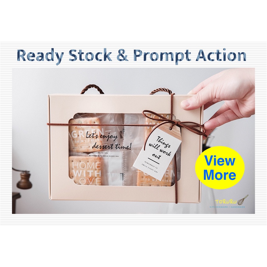 [5PCS] Japanese Style Big Window Cookies Box Nougat Pastry Madeleine ...