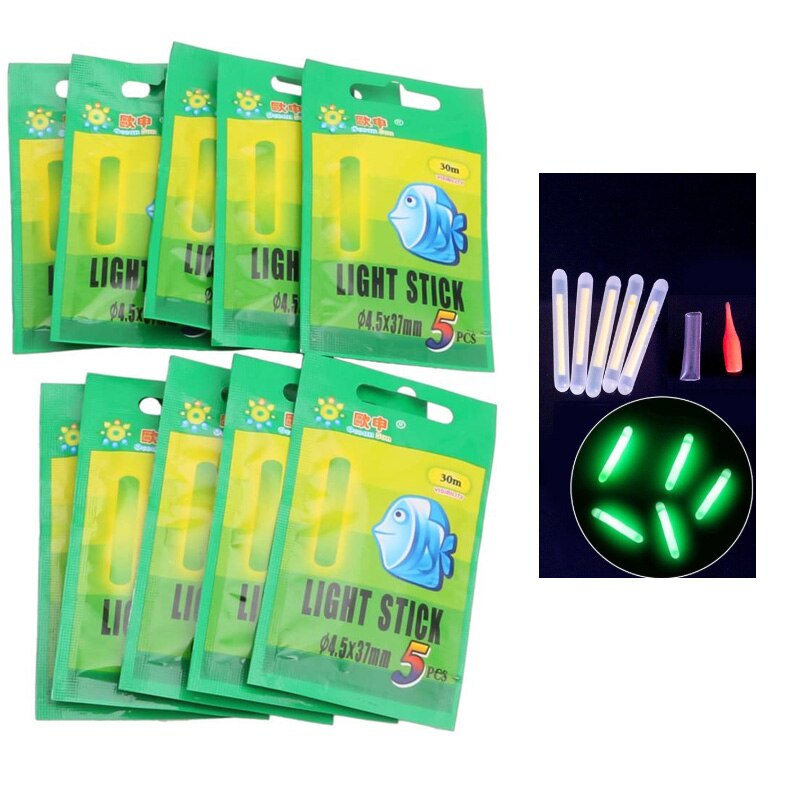 50 Pcs Fishing Light Stick Luminous Stick 5 Sticks Night Fishing Light ...