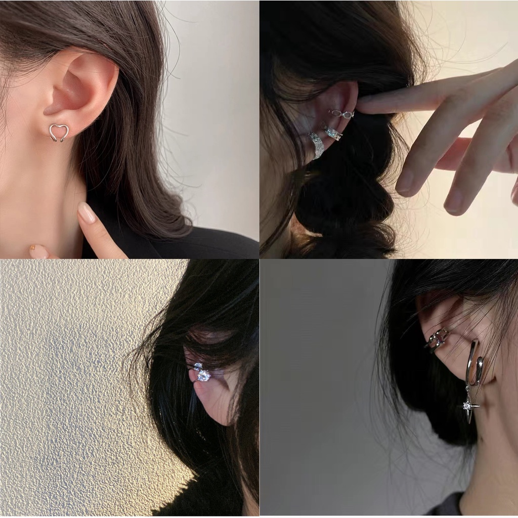 C.FASHION Korean Ear Cuff Clip Set Cool Girl Ins Women Fashion ...