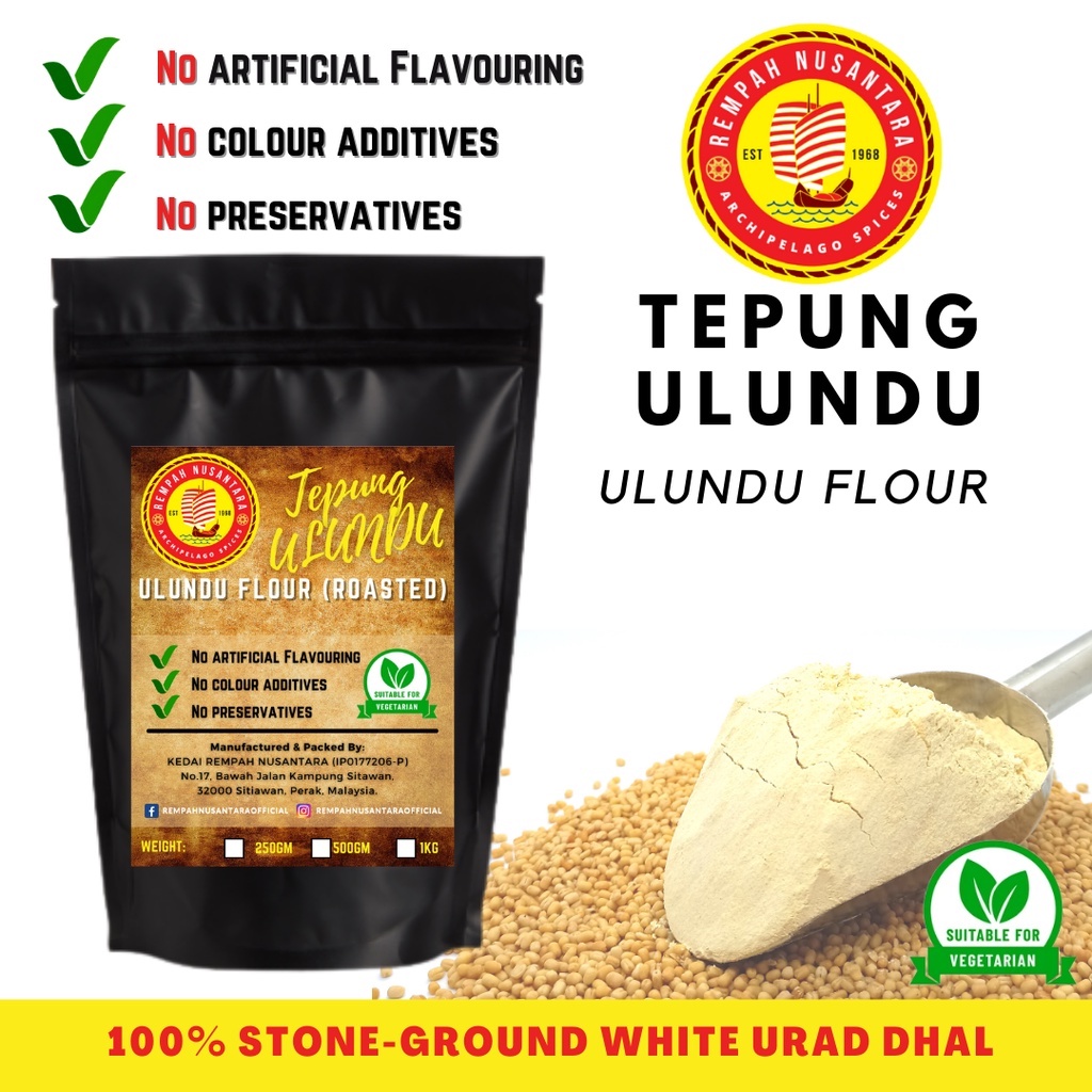 Tepung Ulundu (Goreng) / Roasted Ulundu Flour (White Urad Dhal Flour ...