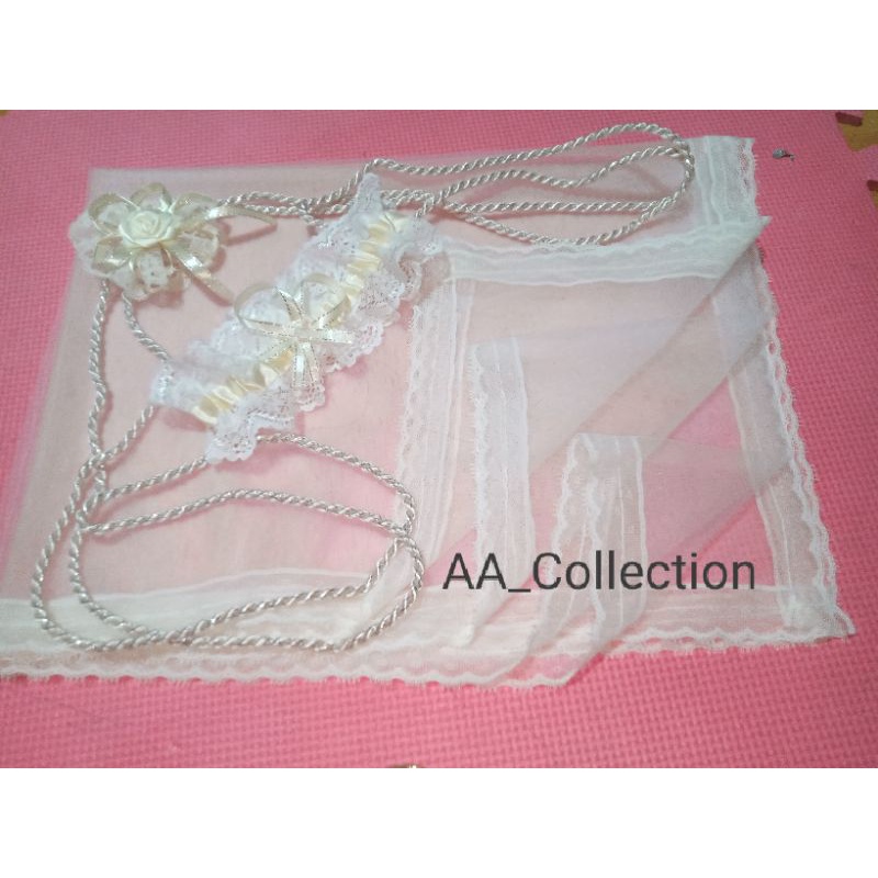 3in1 Set ( Wedding Cord,Secondary veil,Garter,) | Shopee Malaysia