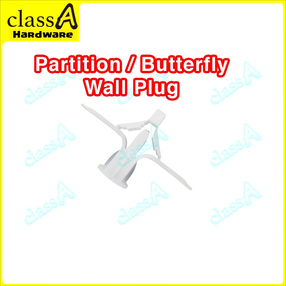 ClassAHW Partition Wall Plug PVC Butterfly Wall Plug Partition Plug ...