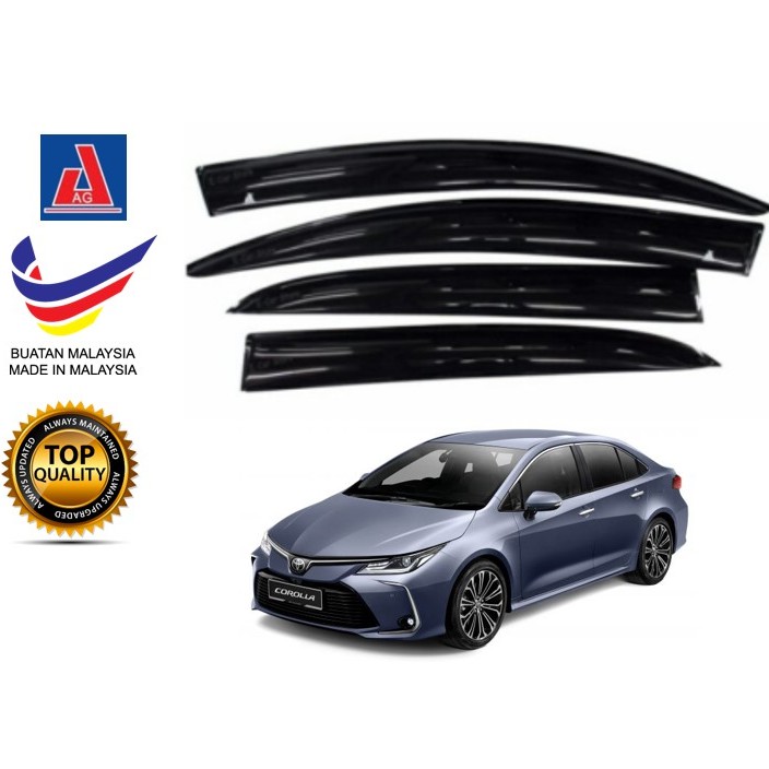 Toyota Corolla Altis E210 (12th Gen) 2019 AG Door Visor Air Press Wind Deflector (Medium 8cm ...