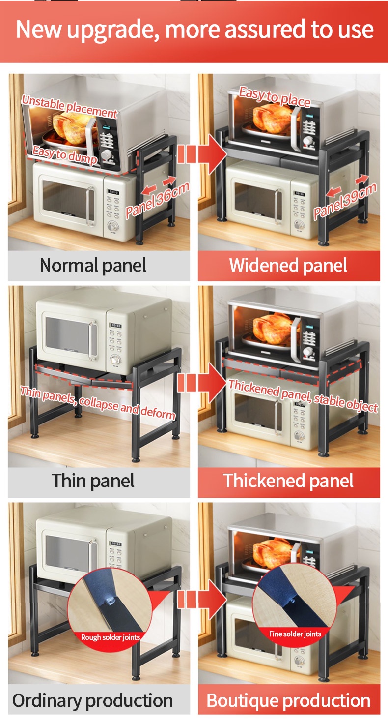 Rak Dapur Microwave Rack Oven Rack Stainless Steel Kitchen Storage Rak ...