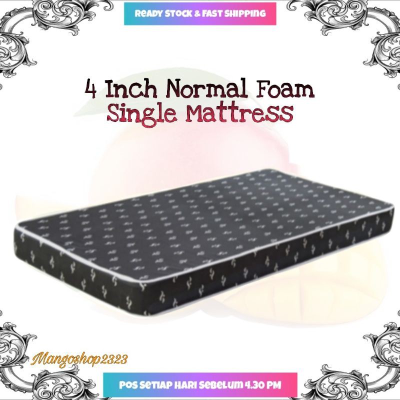 4 Inches Foam Single Mattress Bed / Tilam Bujang Single Tilam Asrama 4 ...