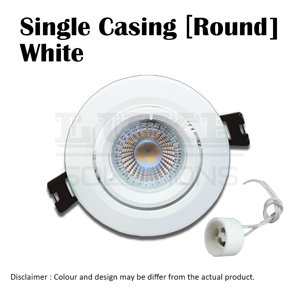 LED Recessed Eyeball Fitting Casing Complete Set with GU10 bulb and ...