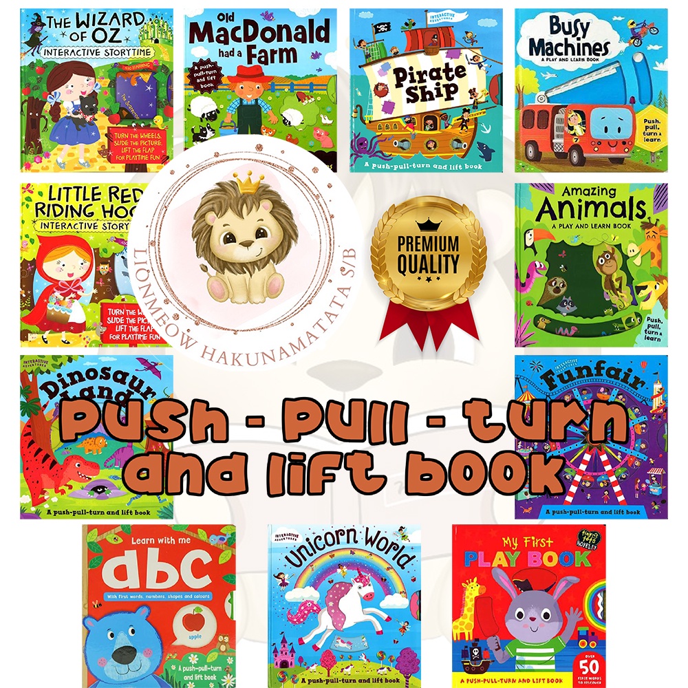 [Premium Quality] Kids Toddler Interactive Push Pull Turn Lift Story ...