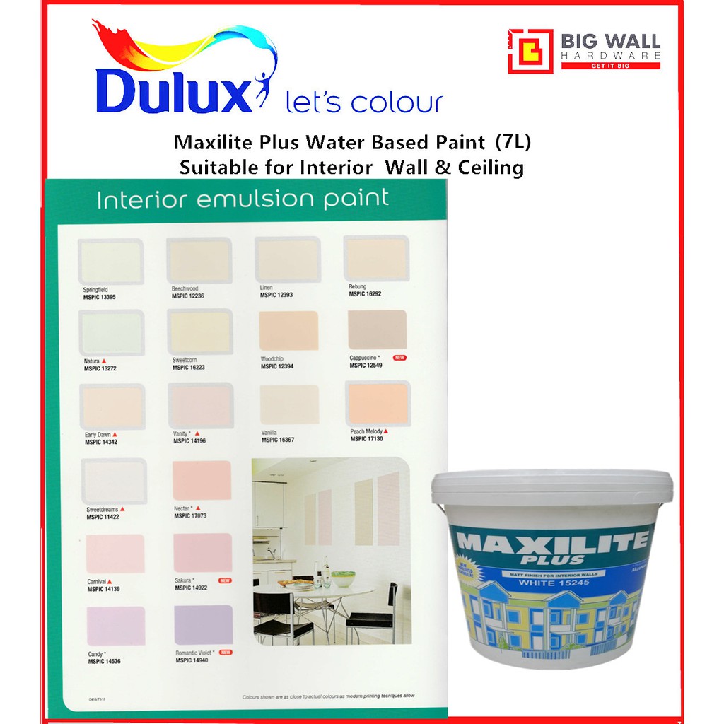 Maxilite Plus Emulsion Paint (7L) P1 *For Interior Wall & Ceiling Water ...