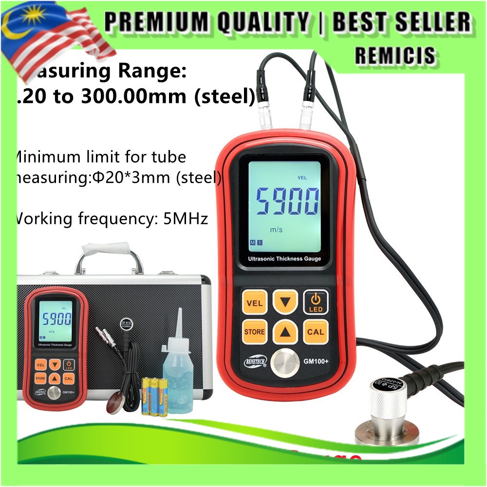 Digital Ultrasonic Thickness Gauge GM100 1.2-300MM Steel Pipe Wall ...