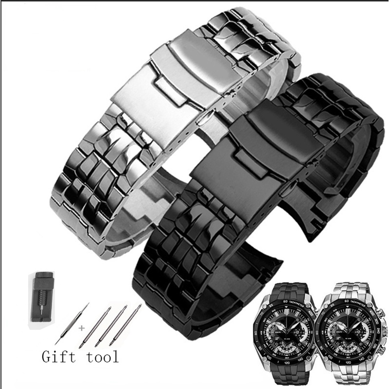 22mm Metal Watch Band for Casio EF-550 Arc Steel Strap 5147 Stainless ...