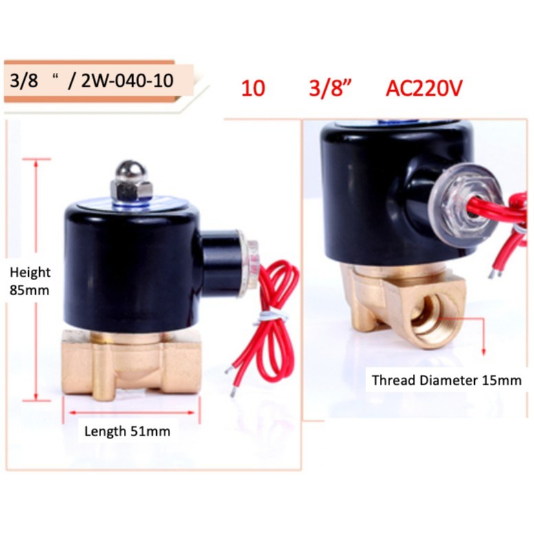 [LocalSeller]Two Way Brass Electric Solenoid Valve Normally Closed 220V DN10 DN15 DN20 DN25 DN32 ...