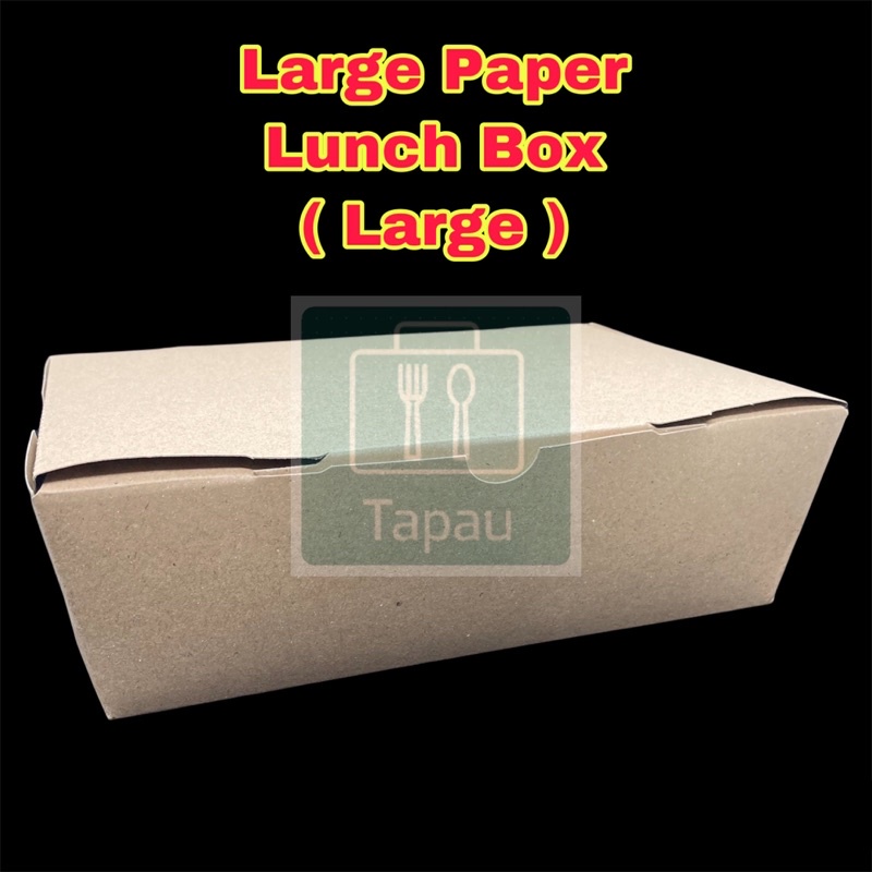 TAPAU - ABBA 60MM BROWN Large Disposable Paper Lunch Box Food Grade 50 ...