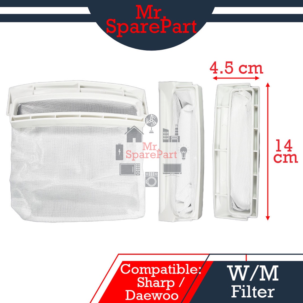( Compatible : SHARP / DAEWOO ) Washing Machine Dust Filter ( 14*4.5 cm ...