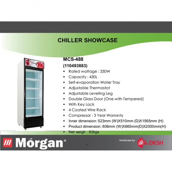 [ Cake Chiller] Morgan Display Chiller 190L/240L/280L/430L Frost Free/ Blower System | Shopee ...