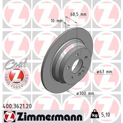 Mercedes W211 W212 CLS218 Zimmermann Germany Rear Brake Disc Set ...