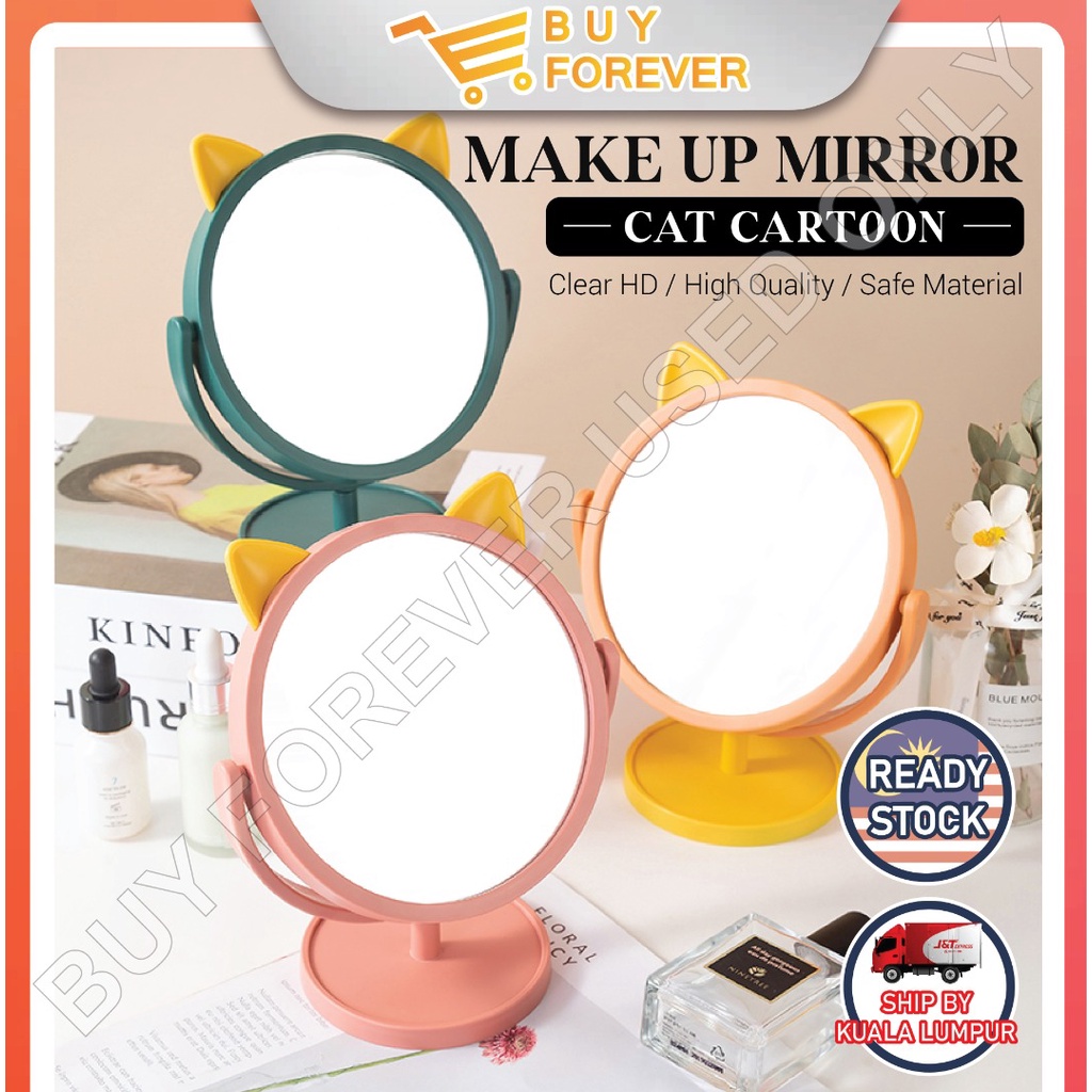 Cat ear makeup mirror desktop single-sided dressing mirror room desktop ...