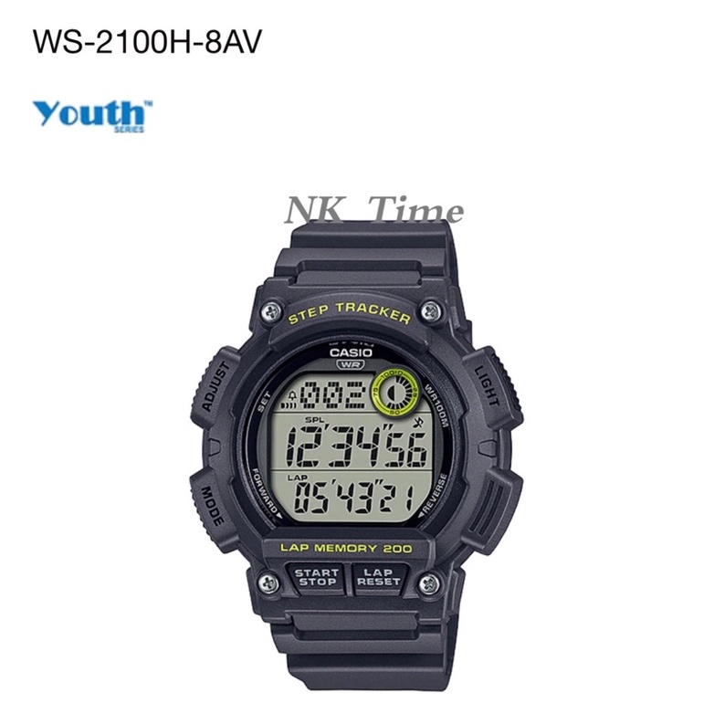Casio Step Tracker WS-2100H Youth Digital Sports Watch WS-2100H-8AV / WS2100H | Shopee Malaysia