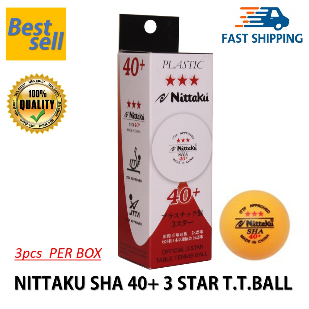 NITTAKU 3 STAR 40+ COLOUR T.T.BALL TABLE TENNIS BALL ITTF Approved | Shopee Malaysia