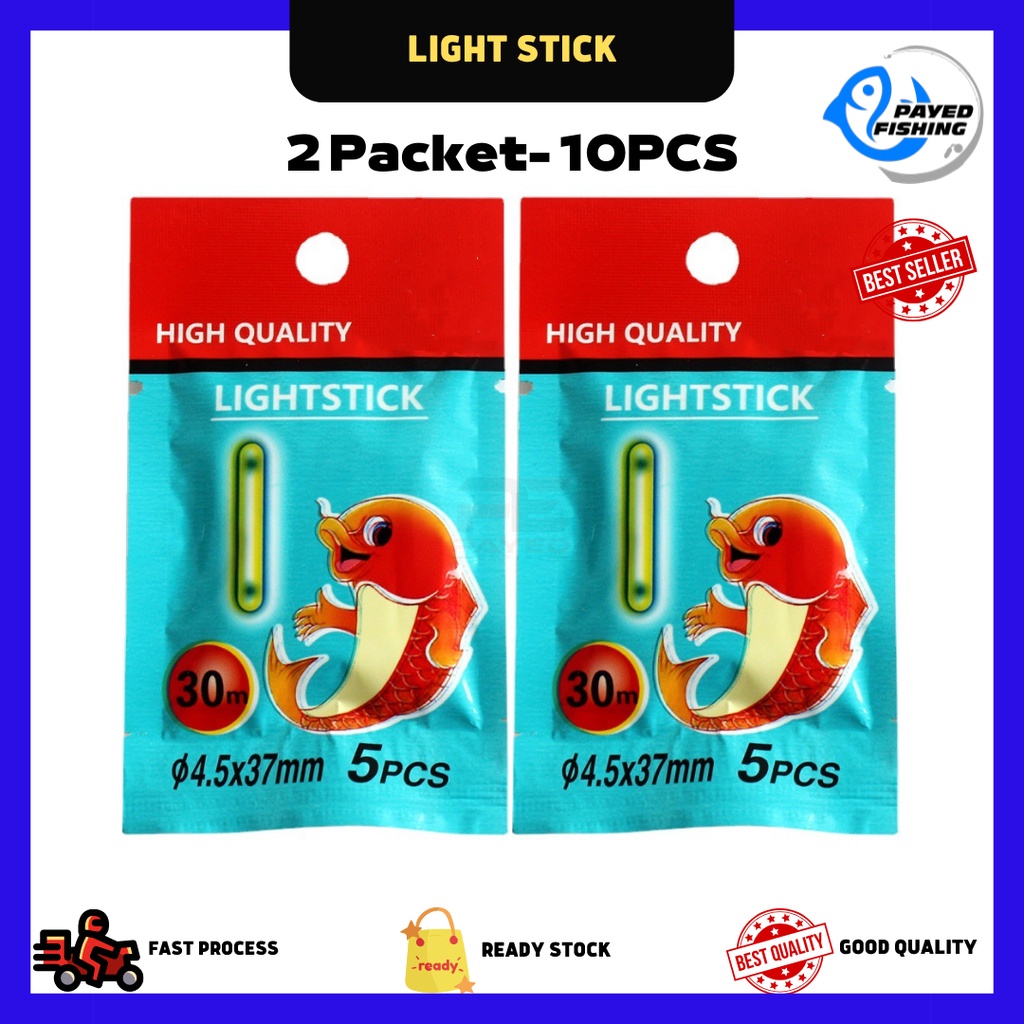 2 Packet (10PCS) Night light stick for Fishing Lebih Terang & Tahan ...