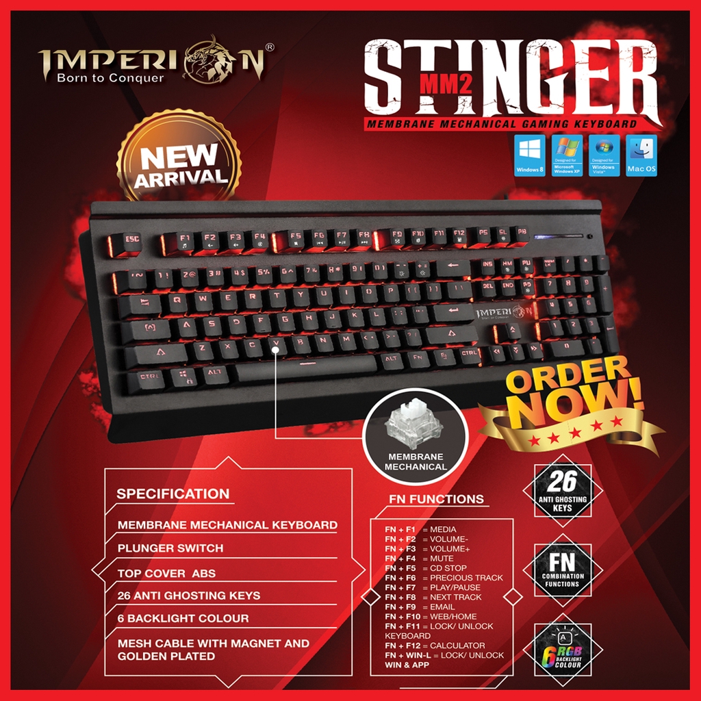 Imperion Stinger MM2 Semi Mechanical Gaming RGB Keyboard | Shopee Malaysia