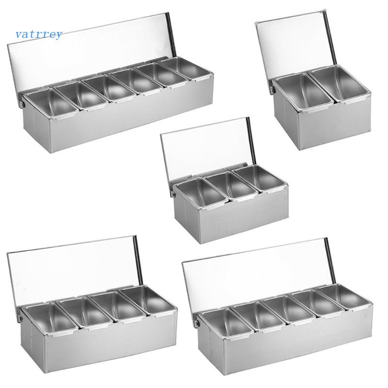 VA Stainless Steel Seasoning Container with Lid Storage Box Household ...