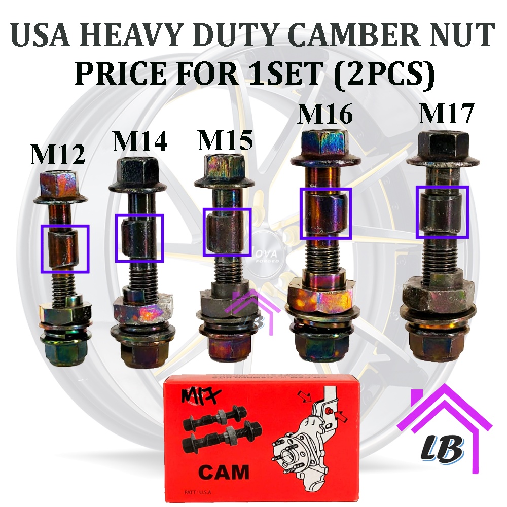 Heavy Duty USA Camber Nut (2pcs) Skru Chamber Alignment Screw Camber ...