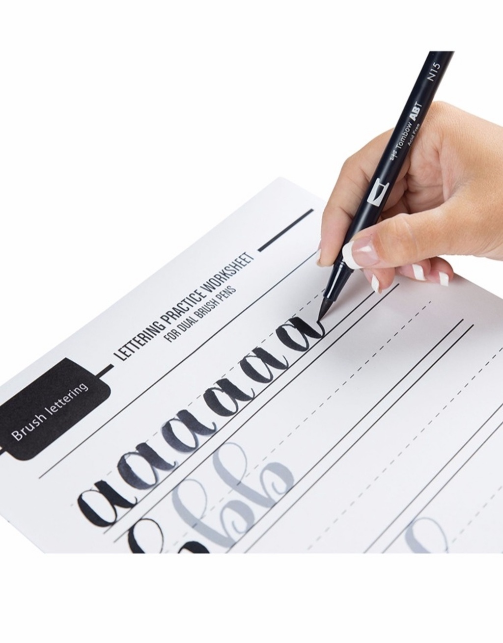 Brush Lettering Practice Papers with Guidance English Calligraphy ...