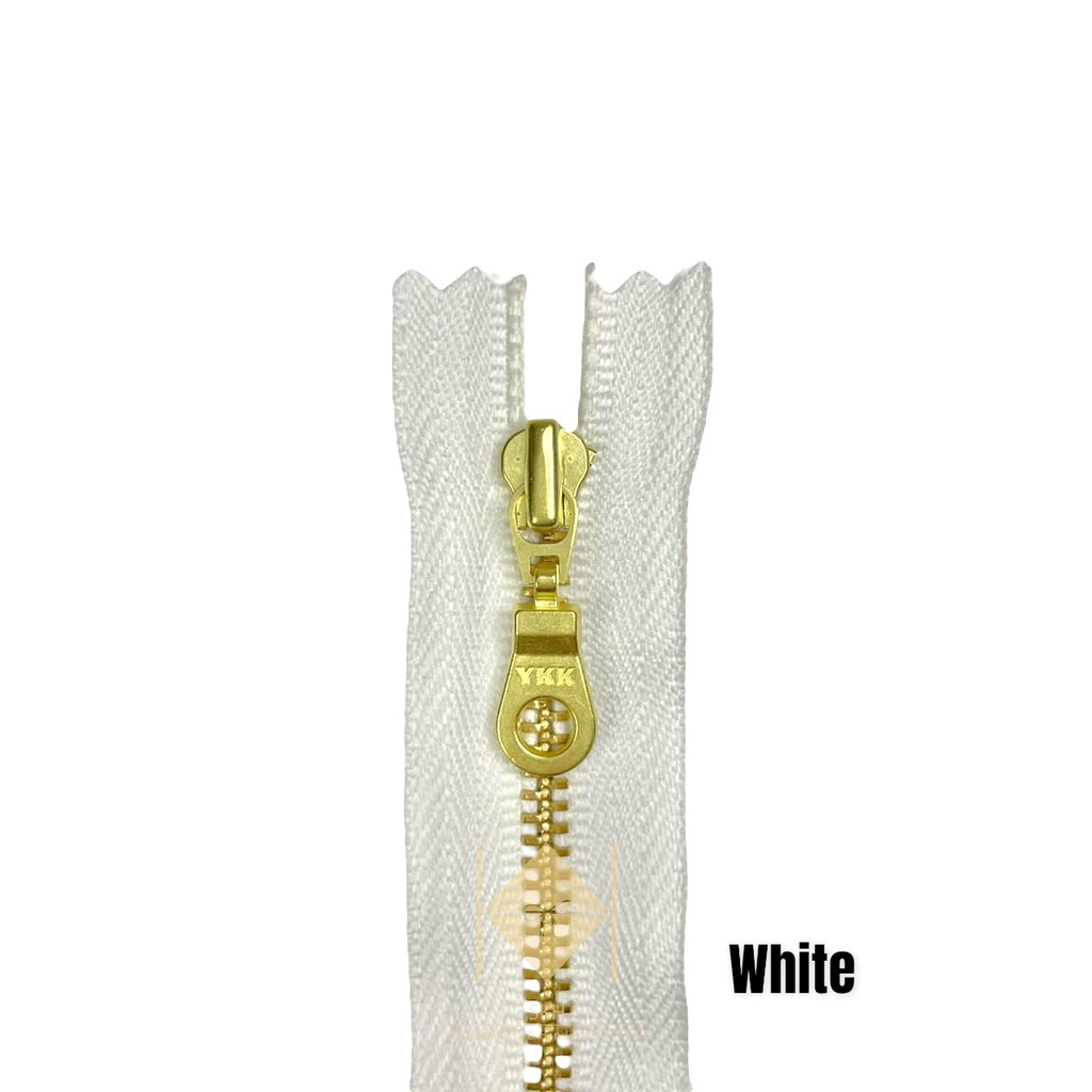 YKK Closed-End 3# Auto Lock Gold Teeth Zipper 10" - Bowl Head / YKK Zip ...