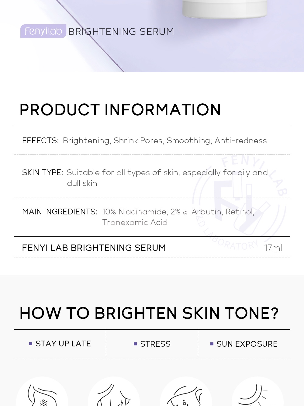 Fenyi Lab Retinol 3% AHA Peeling Serum Smoothing Rough Skin Niacinamide ...