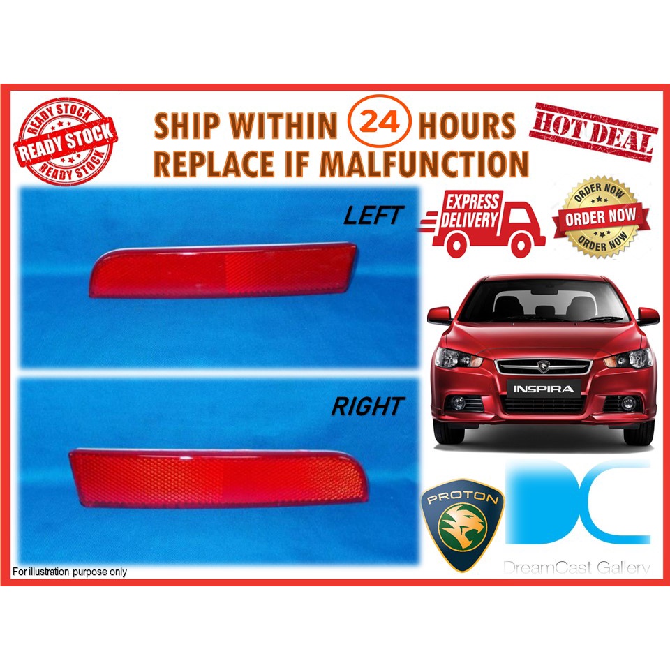 Proton Inspira 2010 Rear Bumper Reflector Aftermarket Part | Shopee ...