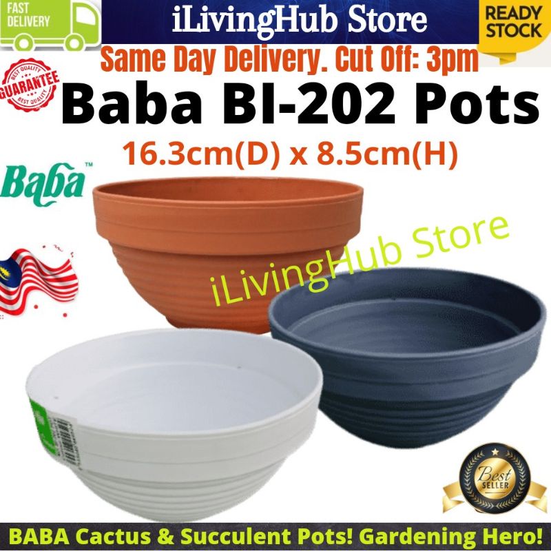 Baba Flower Pot BI-202 Cactus Pot Succulent Pot, Pasu Bunga Kaktus ...