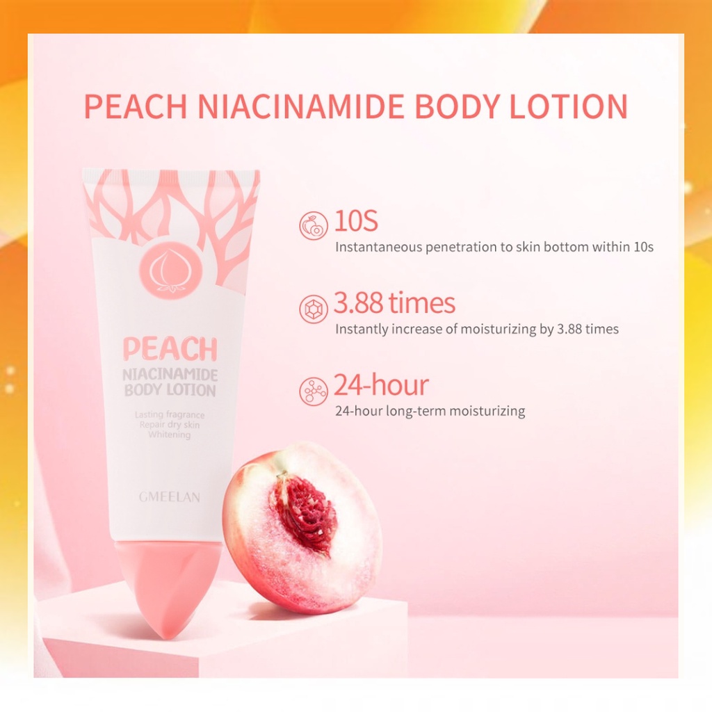 Gmeelan Peach Niacinamide Body Lotion 100g Whitening Skincare