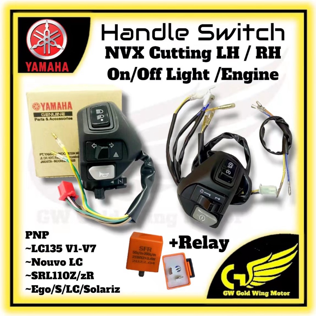 YAMAHA NVX CUTTING LH RH HANDLE SWITCH ON OFF LIGHT ENGINE PNP LC135 ...