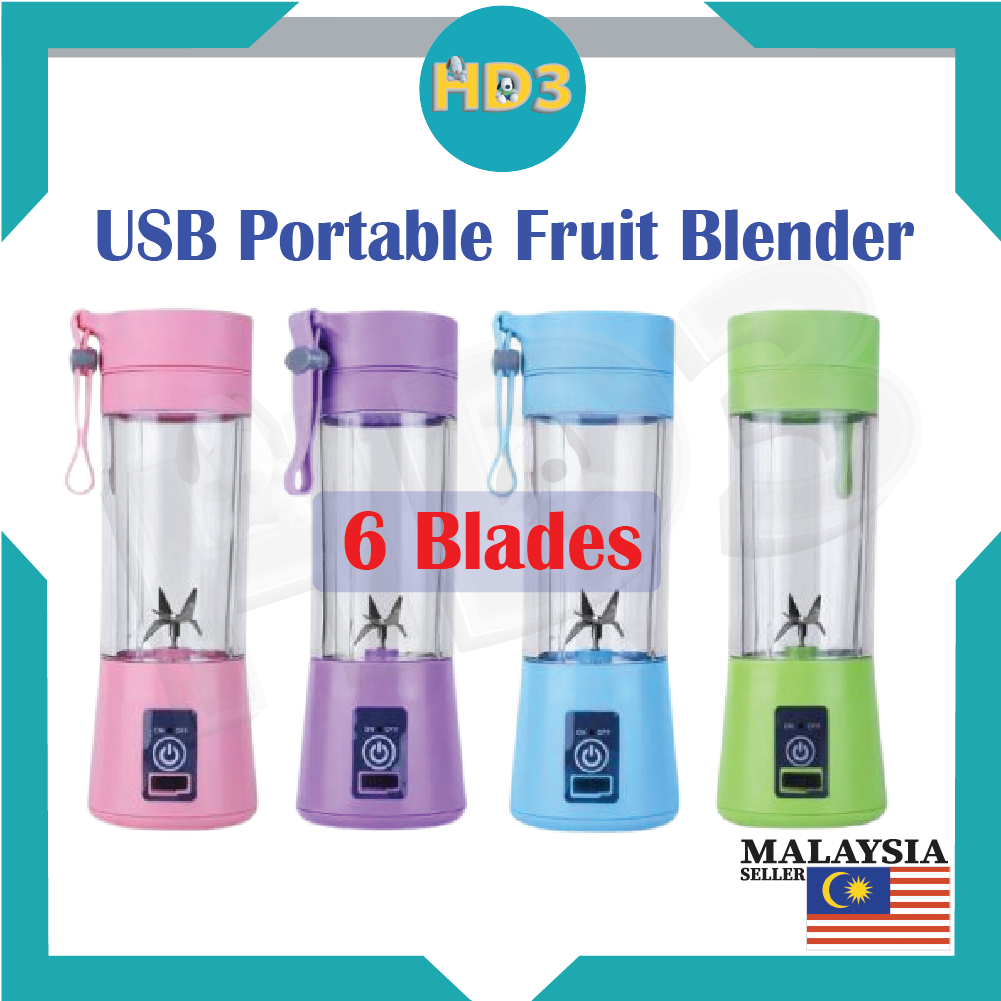 Pengisar Jus Buah Elektrik Mini 4 / 6 Pisau Portable Electric Fruit ...