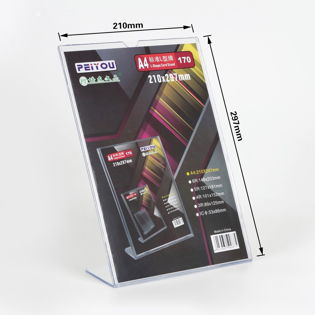 Acrylic L Shape A4 Display Stand Sign Holder (Portrait & Landscape ...