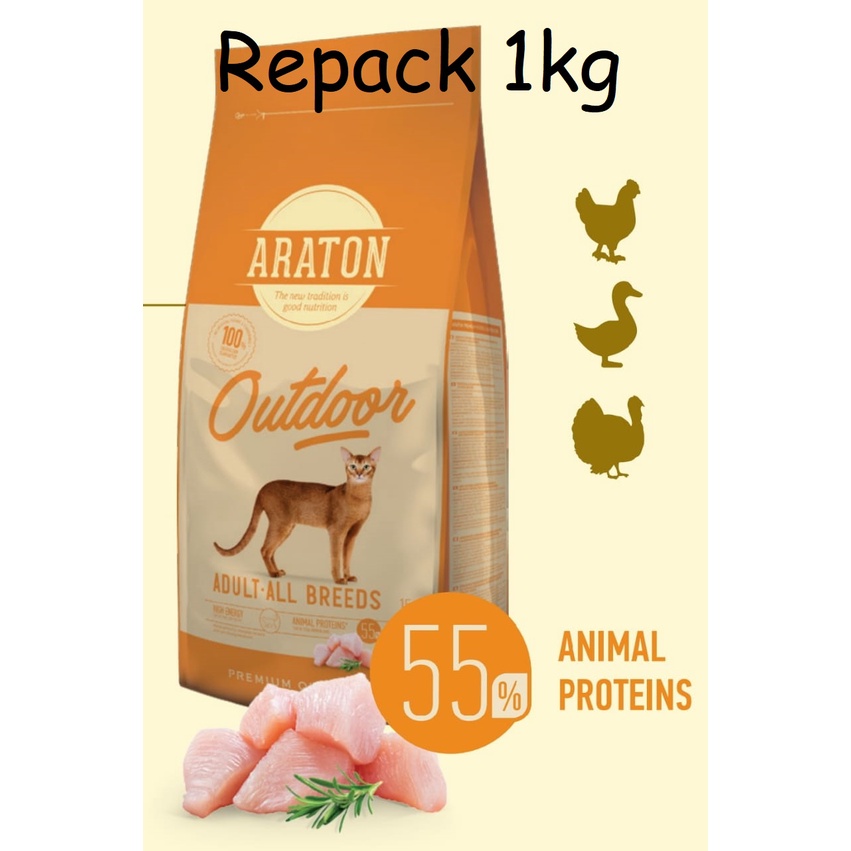 (REPACK 1kg) ARATON Cat Adult Outdoor/Makanan Kucing/猫粮 | Shopee Malaysia